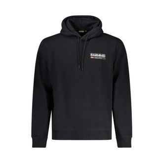 Napapijri Schwarzer Baumwoll-Hoodie-Sweatshirt mit Logodruck - - Sweatshirts & Hoodies - Herren - Schwarzk - 2XL