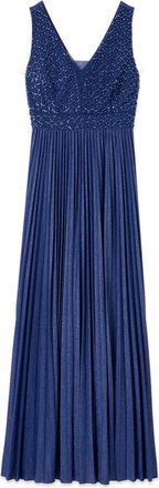 Oltre Femme, Robes, Bleu, Taille: 44 FR Robe Lurex avec Corsage Brod&eacute;