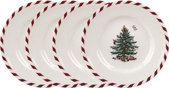 Spode Teller, Weihnachtsbaum, Pfefferminz, 15,2 cm, 4 St&uuml;ck