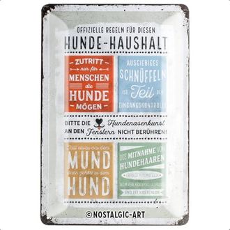 Nostalgic Art PfotenSchild - Hunde-Haushalt Regeln