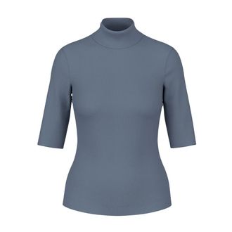 Marc Cain Rippstrick-Rollkragenpullover - - Knitwear - Damen - Blau - 2XL