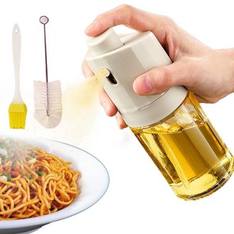Generico Mister Lebensmittel-Spr&uuml;hflasche, 230 ml, transparent, mit Pinsel, K&uuml;chenspray, zum Backen, Frittieren, Grillen und Cocktails
