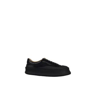Jil Sander Low-Top Leder-Sneakers - - Shoes - Damen - Schwarzk - 36 EU
