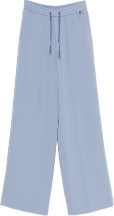 Herno Femme, Pantalons, Bleu, Taille: 36 FR Pantalon Palazzo &agrave; Cordon de Serrage