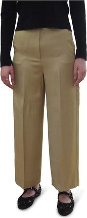 Emme Di Marella Emme DI Marella, Femme, Pantalons, Vert, Taille: 42 FR Pantalon Droit en Lin M&eacute;lang&eacute;