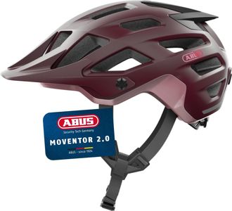ABUS MTB-Helm Moventor 2.0 - komfortabler Fahrradhelm fürs Gelände - All-Mountain-Helm - für Damen und Herren - Dunkelrot, Größe L