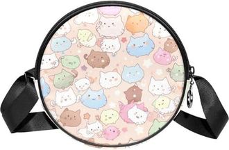 Generic Sac &agrave; bandouli&egrave;re rond pour femme, petit sac &agrave; bandouli&egrave;re avec fermeture &eacute;clair, bretelles r&eacute;glables, style d&eacute;contract&eacute;, pour femmes et filles