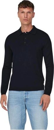 Only & Sons Langarm-Polo f&uuml;r M&auml;nner - - Tops - Herren - Blau - XL
