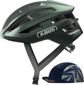 ABUS Rennradhelm PowerDome ACE - mit ABUS Race Cap - leichter Fahrradhelm mit cleverem Belüftungssystem - Made in Italy - für Damen und Herren - Grün, Größ