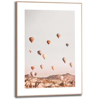 Reinders Gerahmtes Bild, Hei&szlig;luftballon, Wohnzimmer, Bilder, Wanddeko, Room Decor, MDF, Beige, 70 x 50
