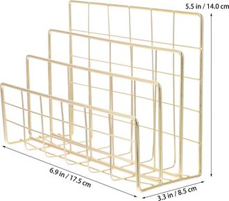 OSALADI Aktenregal und Buchst&uuml;tze aus Metall f&uuml;r B&uuml;ro und Arbeitszimmer L F&ouml;rmiger Organizer f&uuml;r CDs DVDs und Dokumente