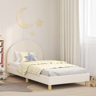 vidaXL vidaXL Cadre de lit pour enfants avec t&ecirc;te de lit Cr&egrave;me 90 x 190 cm