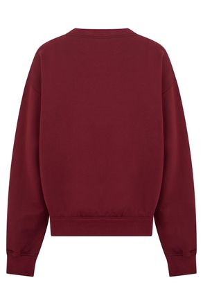 Dolce & Gabbana Mens Crew Neck Sweatshirt Burgundy Cotton Sweatshirts Sweater