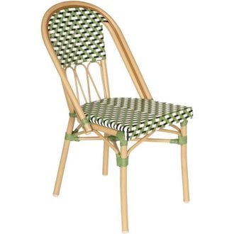 Oviala Oviala - Chaise de terrasse style parisien aluminium et rotin synth&eacute;tique vert