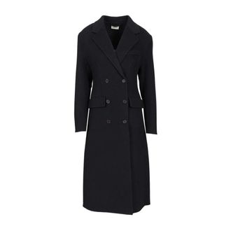 P.A.R.O.S.H. P.a.r.o.s.h., Femme, Manteaux, Bleu, Taille: 42 FR Manteau crois&eacute; en m&eacute;lange de laine