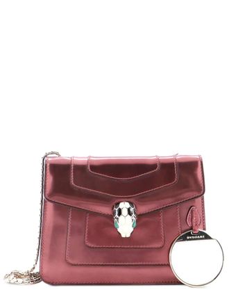 Bulgari Serpenti Forever Square Metallic Leather Small shoulder bag - Rosa