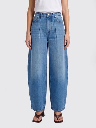 Jacquemus Jean Le De-N&icirc;mes Ovalo en denim de coton &agrave; taille haute et jambe large