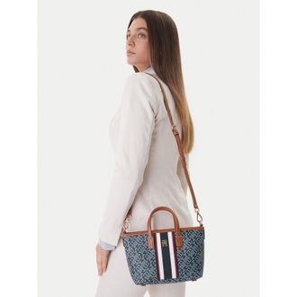 Tommy Hilfiger Handtasche Tommy Hilfiger Th Monoplay Mini Tote Stripe Le AW0AW18389 Blau