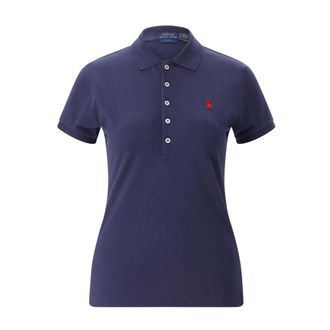 Ralph Lauren Femme, Tops, Bleu, Taille: 42 FR Polo en Piqu&eacute; de Coton Coupe Slim