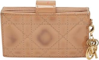 Dior Porte-cartes &agrave; soufflet Pre-owned - Femme - Pre-owned - Beige - Taille: ONE Size