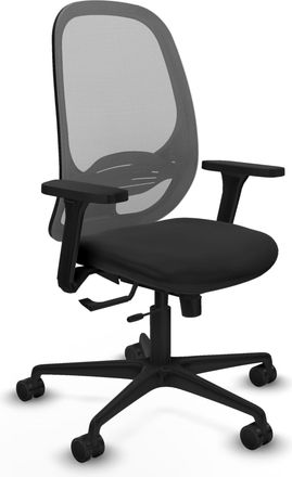 Piqueras y Crespo Schwarzer B&uuml;rostuhl mit 3D-Armen, h&ouml;henverstellbare Lendenwirbelst&uuml;tze, ausgestattet mit Syncro/Translack und Schneidschaum, mit Rollen von 65 mm, Nyl