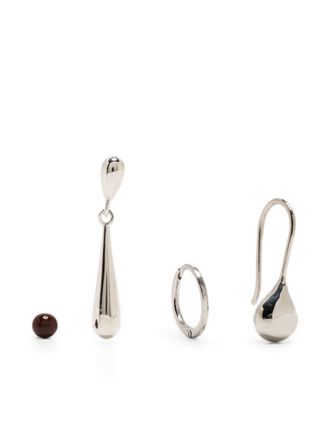 Christophe Lemaire Asymmetrische Silberohrringe (4er-Set)
