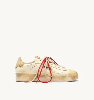 Autry BASKETS DALLAS LOW SUPER VINTAGE EN CUIR MARSHMALLOW