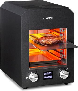 Klarstein Hannibal Barbecue int&eacute;rieur haute temp&eacute;rature 2200W 850&deg;C inox noir