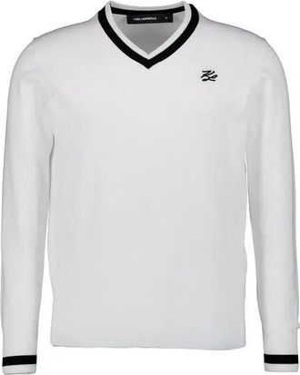 Karl Lagerfeld Herren Pullover weiß unifarben