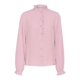 Cream Femme, Blouses et Chemises, Rose, Taille: 44 FR Chemise Rose avec Manches Bouffantes