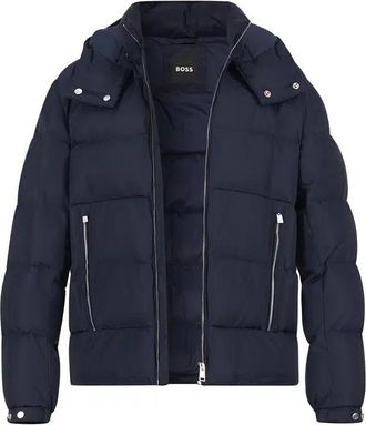 HUGO BOSS Herren Jacken blau Mikrofaser unifarben