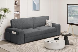 Yaheetech Sofa 212 x 81 cm Polstersofa aus Cordstoff mit Abnehmbare Kissen und Rückenlehnen Couch mit Breite Armlehnen für Wohnzimmer/Schlafzimmer/Spielzimmer D