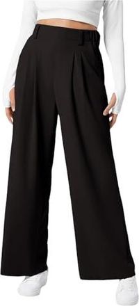 Generic Pantalon De Travail Femme Taille Elastique- Pantalon Tailleur Femme Grande Taille Tendance L&acirc;Che Casual Pantalons Droit Coupe Ajust&eacute;E Jambe Large Pant