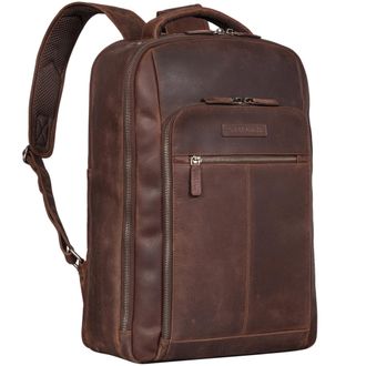 STILORD Gustav Leder-Rucksack mit Laptop-Fach 15-16 Zoll für Damen u. Herren mit vielen Fächern ideal für Büro Uni Arbeit oder Freizeit Reise Rucksack groß Ec