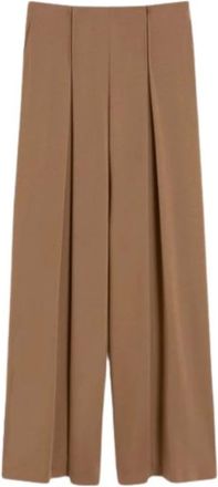 Max Mara Femme, Pantalons, Brun, Taille: 40 FR Pantalon en jersey de laine