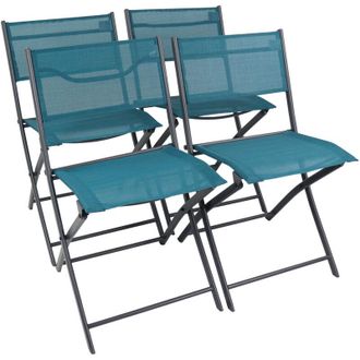 VCM Chaise de jardin Sumila h. 79 x l. 45 x p. 46 cm Turquoise