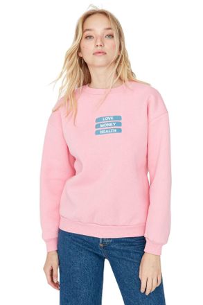 Trendyol Trendyol Damen Twoaw22sw1464/Pembe Sweatshirt, Rose, Medium