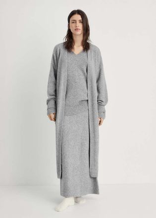 Mango Cardigan maille court gris - Femme - S - MANGO