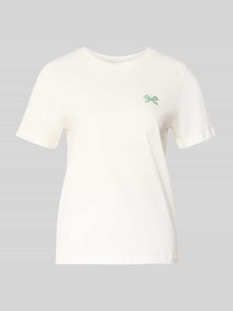 Ichi T-Shirt mit floralem Stitching Modell Aminna
