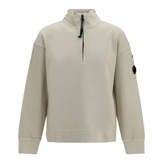 C.P. Company C.p. Company - SweaT-shirt en molleton de coton &agrave; armure diagonale- bross&eacute; et gratt&eacute; - Homme - Sweatshirts et sweats &agrave; capuche - Beige - Taille: XL