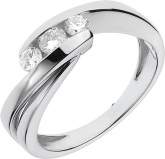 Edenly Trilogie Ring Kostbarer Kokon - Ritournelle - Weißgold - 3 Diamanten 0. 32 Karat - 18 Karat