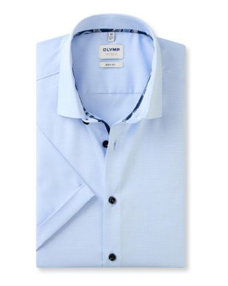 Olymp Level Five, Body Fit, Kurzarmhemd mit Muster und Stretch in