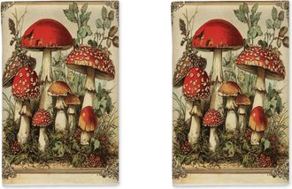 Generic Pilz-K&uuml;chent&uuml;cher, 2er-Set, Vintage, fantasievolle Bl&auml;tter, Blumen, rot, schnell trocknend, Geschirrt&uuml;cher f&uuml;r K&uuml;che, Landhaus, K&uuml;che, Dekoration, 40,