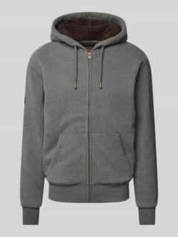 Superdry Sweatjacke mit Label-Stitching Modell Borg