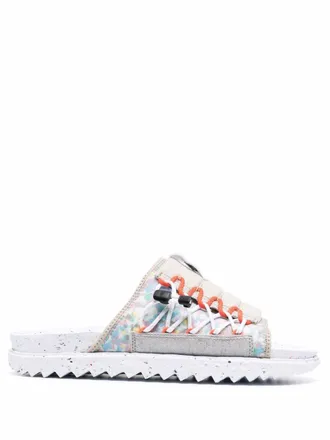 Nike claquettes Asuna Crater &agrave; patch logo - Tons neutres