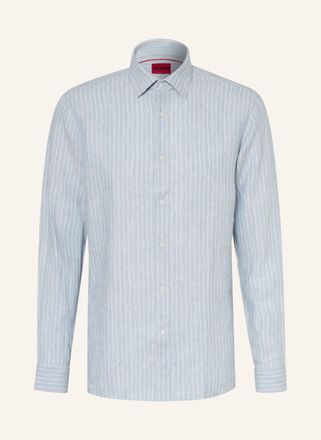 HUGO BOSS Hugo Leinenhemd Valerio Modern Fit blau