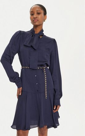 Fracomina Hemdkleid FR24WD1003W73101 Dunkelblau Regular Fit