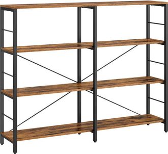 Vasagle Vasagle - Bibliothèque 4 Niveaux, Étagère de Rangement, Meuble, 30 x 120 x 109,4 cm, Style Industriel, pour Salon, Bureau, Balcon, Cuisine, Marron