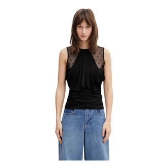 Marine Serre Draped Blouse - - Tops - Damen - Schwarzk - S
