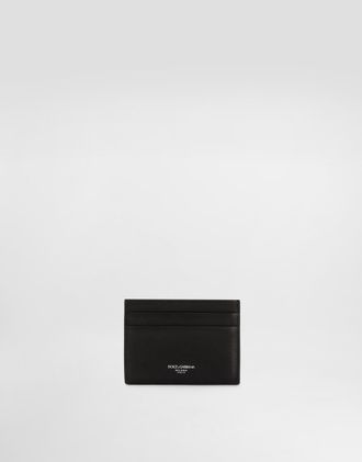 Dolce & Gabbana Woven Plong&eacute; Calfskin Card Holder - Mann Geldb&ouml;rsen Und Kleinlederwaren Schwarz Onesize